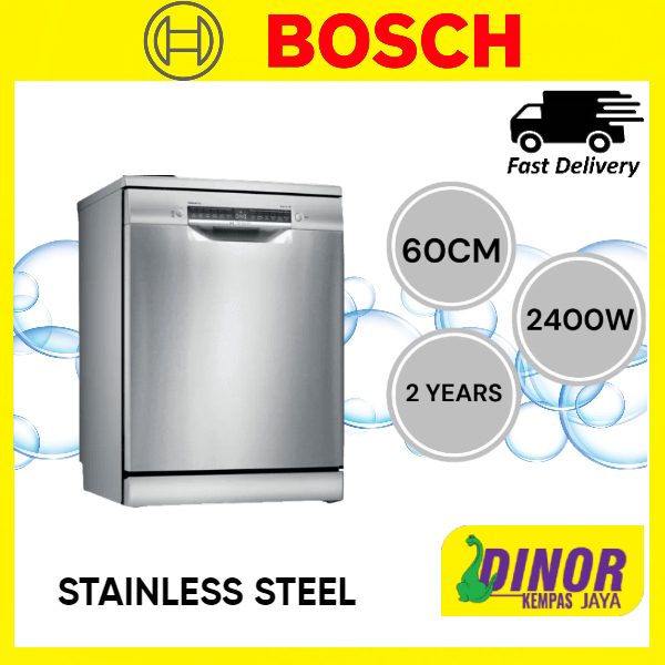 BOSCH SMS4IVI01P Series 4 Freestanding Dishwasher 60 cm silver inox ...
