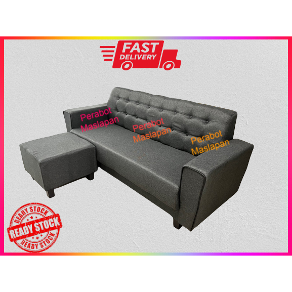 Special FREE 1 STOOL Velvet Sofa Baldu / Fabric Sofa / PVC Sofa 3 ...