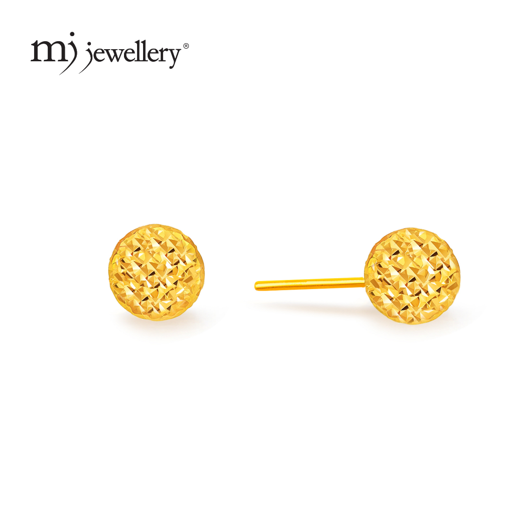 MJ Jewellery 375/9K Gold Sphere Earrings S102 | Shopee Malaysia