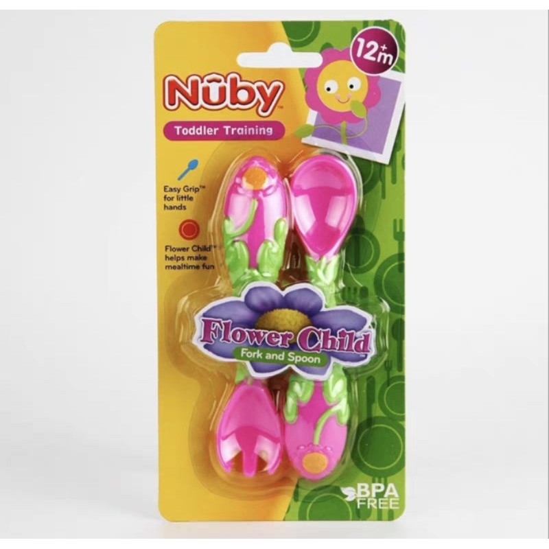 The Cute Revolution Set - Nuby Flower Child Feeding Utensil Tableware - Limited-Edition | Shopee ...