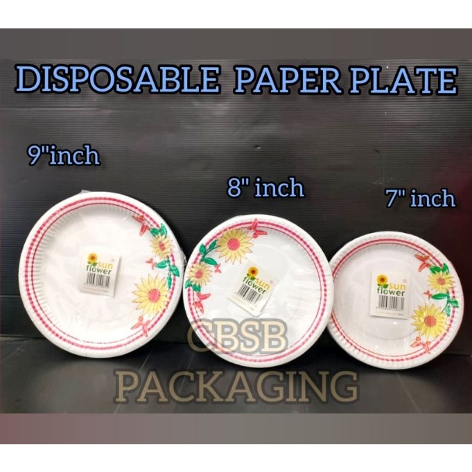 RENEQ DISPOSABLE PAPER PLATE / PARTY PAPER PLATE / PINGGAN KERTAS PAKAI ...