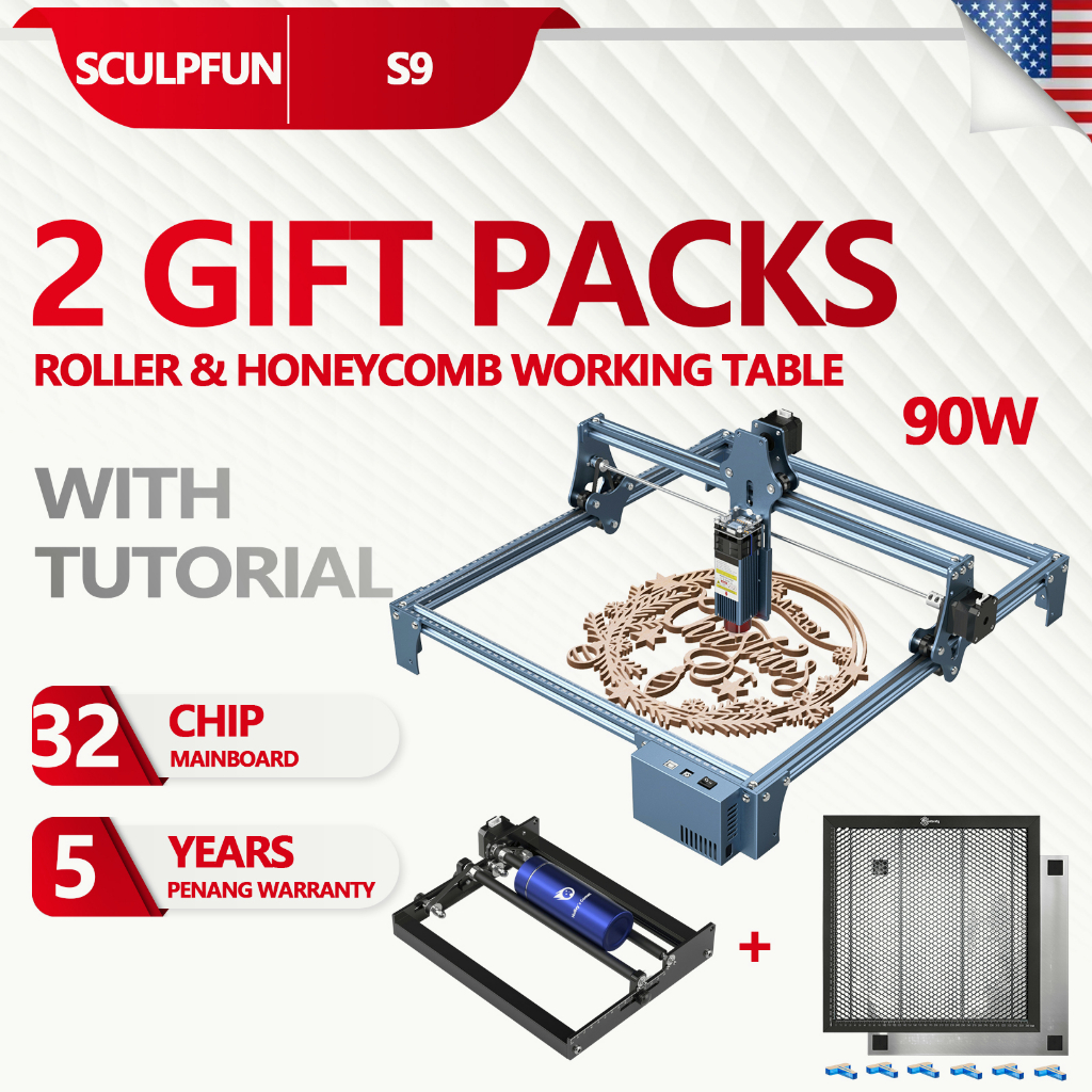 SCULPFUN S9 Full Metal Ultra-fine Laser Engraving Machine Wood Laser ...