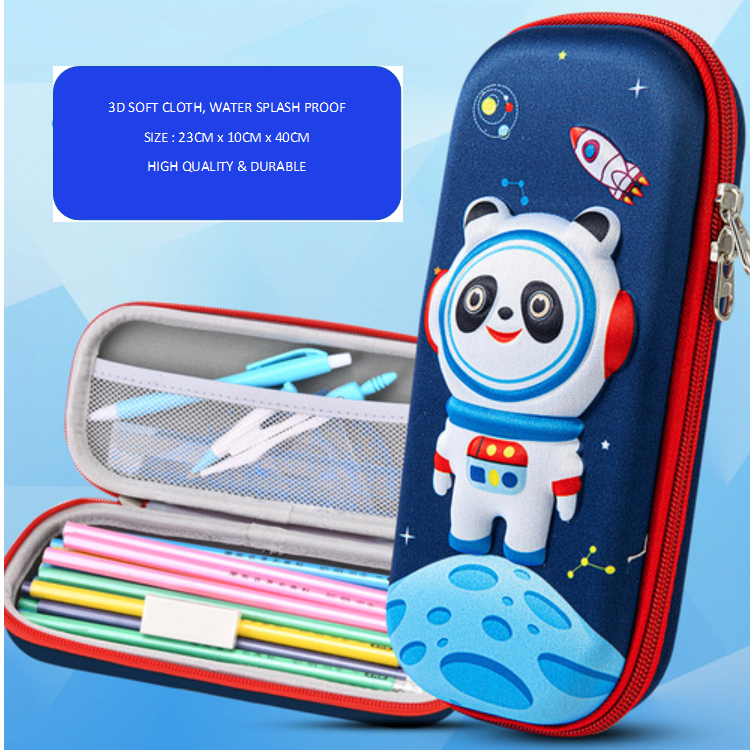 3D PANDA PENCIL BOX KOREAN EVA PENCIL CASE CARTOON CASES WATER SPLASH ...