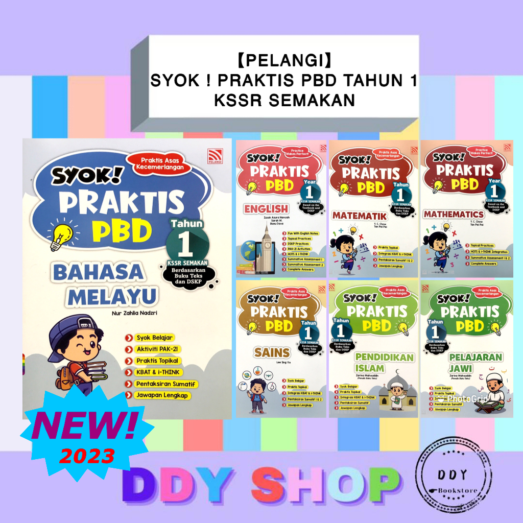 【pelangi】buku Latihan Syok Praktis Pbd Tahun 1 Kssr Semakan 2023