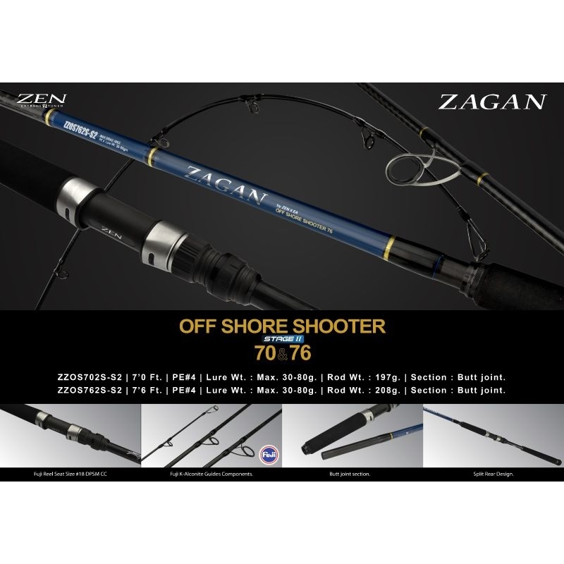 ZAGAN X EA OFFSHORE SHOOTER STAGE ll PE4 SW SPINNING ROD _ NEW 2023 ...