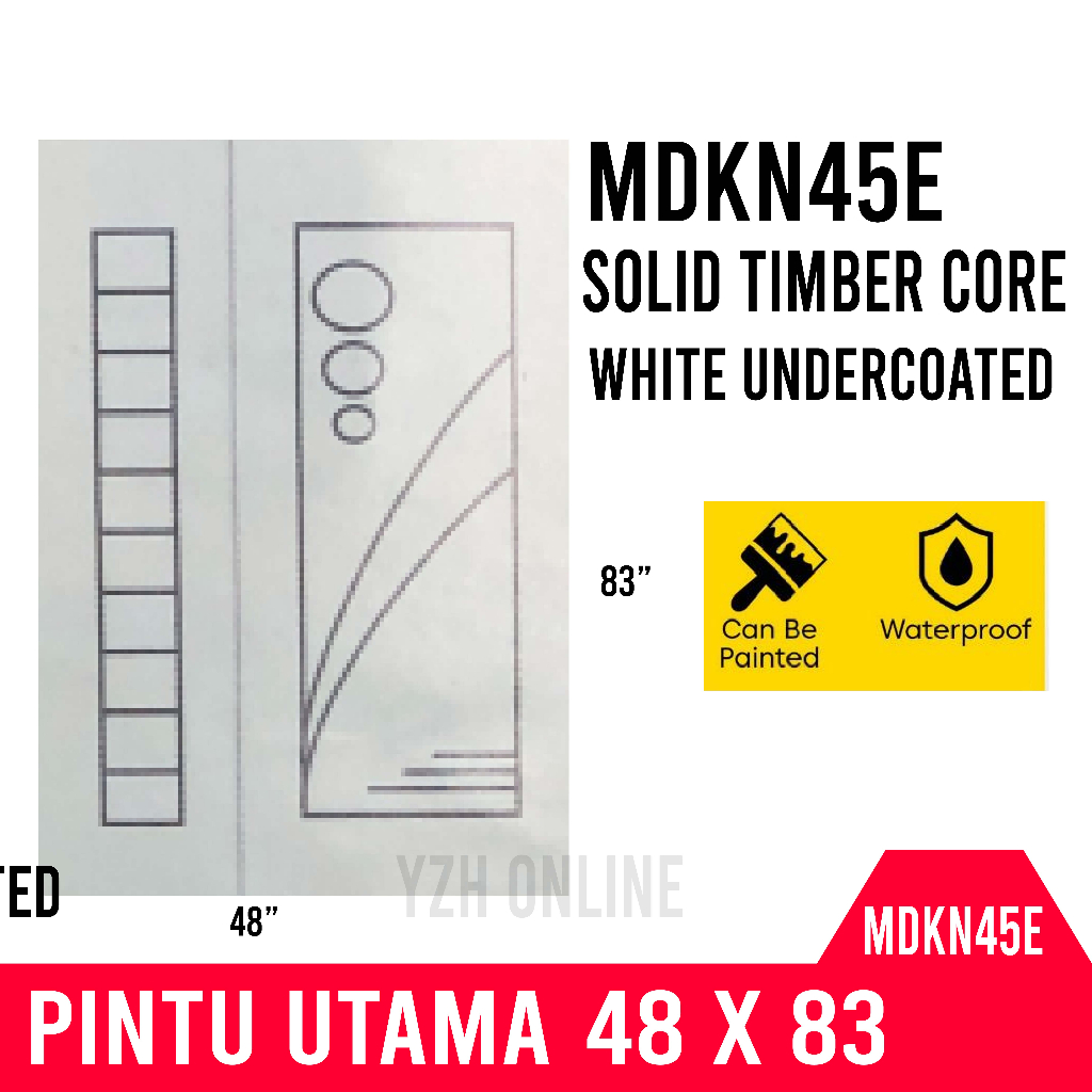 Pintu Utama Kembar 48 x 83 Solid Timber Core Main Door, Moist & Crack ...