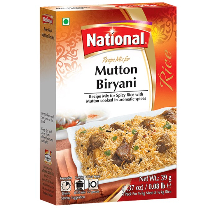 National Mutton Biryani Recipe Mix, 45g (Assorted) | Shopee Malaysia