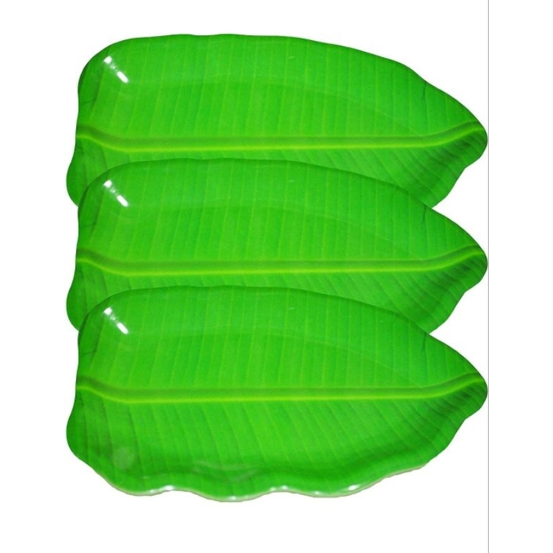 Melamine leaf shape plates/pinggan hijau bentuk daun pisang/indian ...