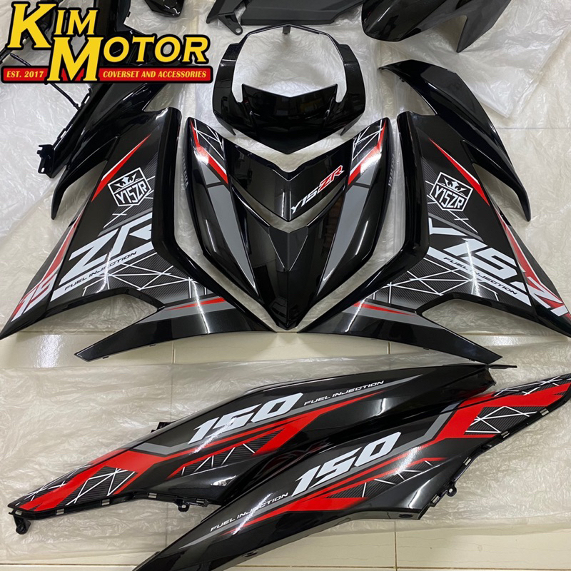 COVERSET Y15 V1 V2 ORIGINAL VELOZI Y15ZR METALLIC BLACK RED 2022 CUSTOM ...