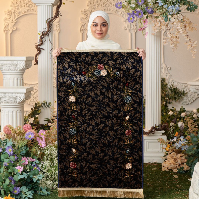 SEJADAH AMRU- Turkey Sajada Lembut Dan Tebal (Zehra Midnight Rose ...
