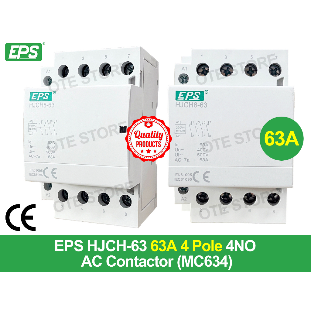 EPS HJCH8 Series LC1K0910 40A 63A 2 Pole 4 Pole AC Contactor | Shopee ...