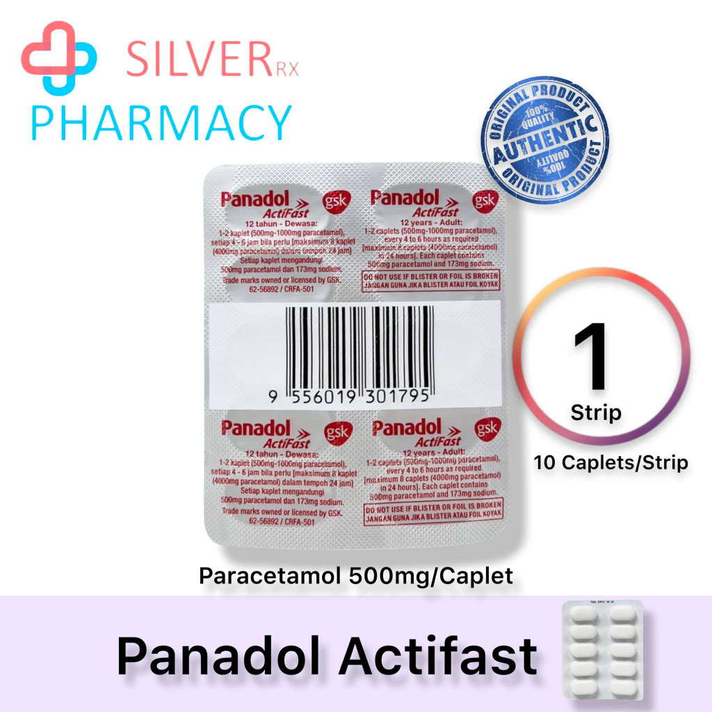 [Exp 11/2025] Panadol ActiFast Paracetamol 500mg Caplets 10’s/Strip ...