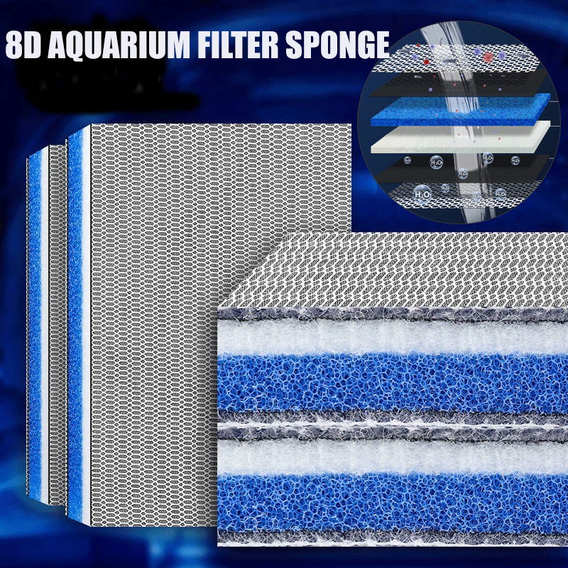 Aquarium 8D Filter Sponge / Fish Tank 8D Filter Wool / Aquarium Filter ...