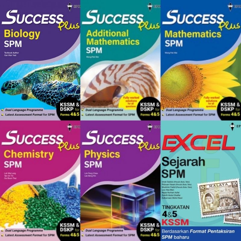 SPM F4&F5 SUCCESS PLUS EXCEL MATH ADDMATH SEJARAH PHYSICS BIOLOGY CHEMISTRY SCIENCE | Shopee ...