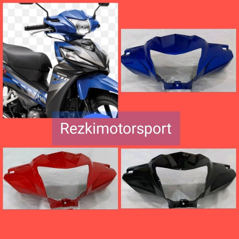 Wave Alpha V2 Cover Kepala Biru Merah Hitam Atas Rezkimotorsport 110 ...