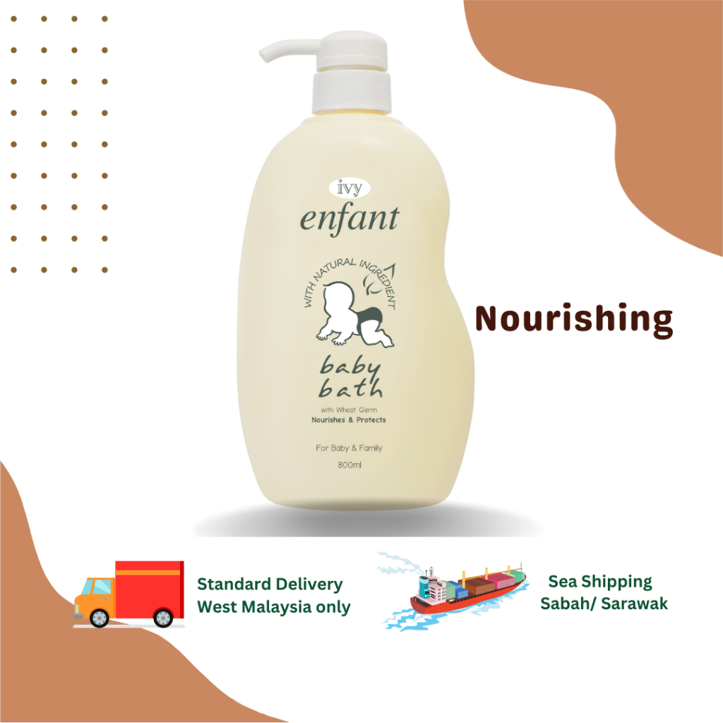Ivy Enfant Baby Bath - Nourishing with Wheat Germ (800ml) | Shopee Malaysia