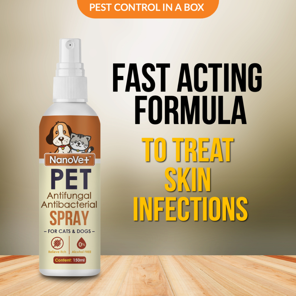 Nanovet Pet Antifungal & Antibacteria Wound Spray for Cat and Dog ...
