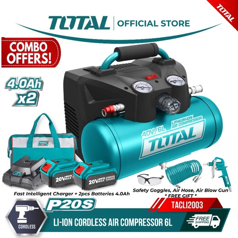Total Li-ion Cordless Air Compressor 6L Combo Set TACLI2003 | Shopee ...