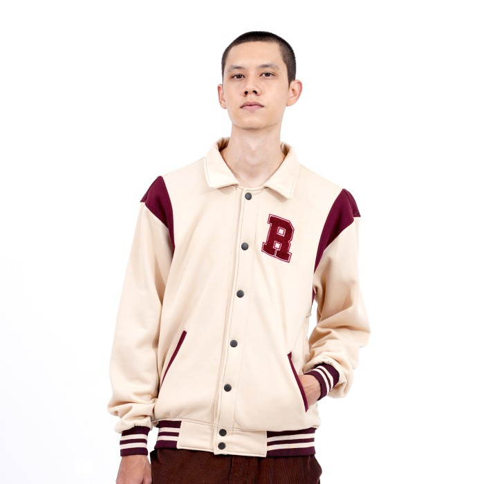 Roughneck Little R Varsity Jacket - Cream VB034 | Shopee Malaysia