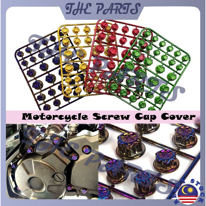 30 Biji Motorcycle Cover Srcew Cap Nut Skru Cap Cover Universal YAMAHA ...
