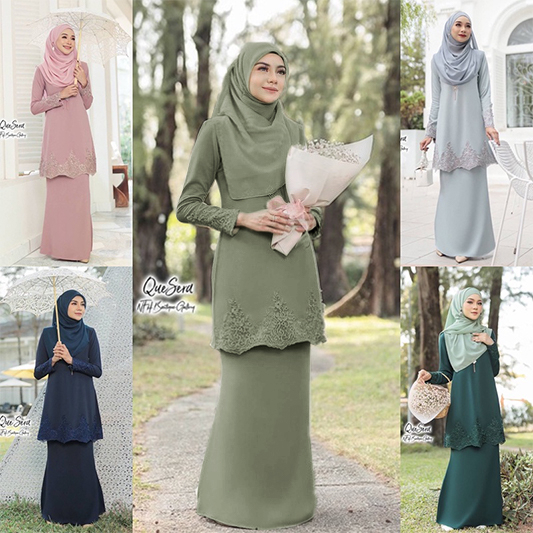haideorlin Ironless baju kurung moden muslimah nikah tunang lace kurung ...