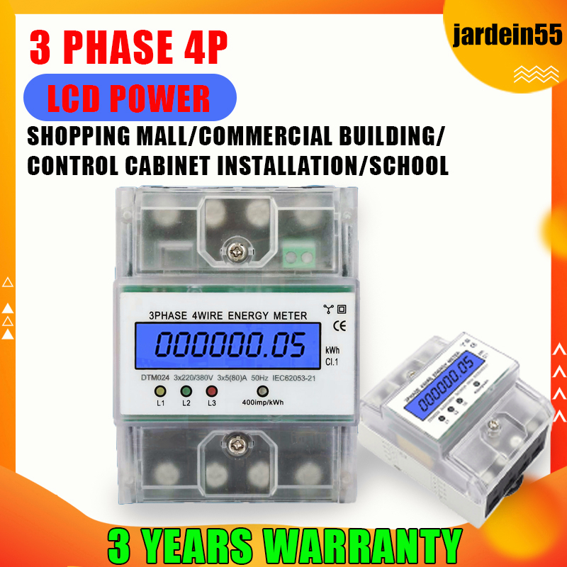 220/380V 5-80A Energy Consumption Digital Electric Power Meter 3 Phase ...