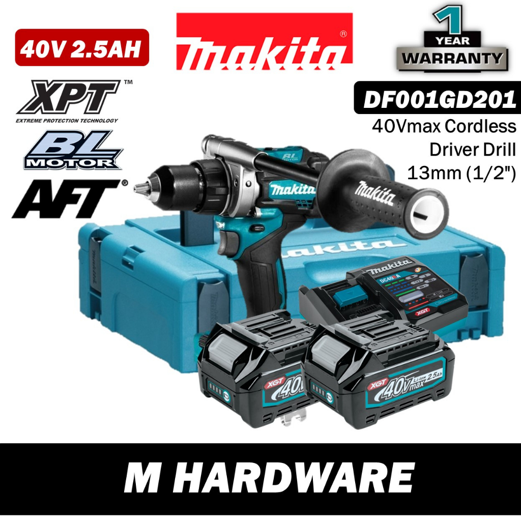 MAKITA DF001 [ DF001GD201 / DF001GZ ] 40Vmax Cordless Driver Drill 13MM (1/2") | Shopee Malaysia