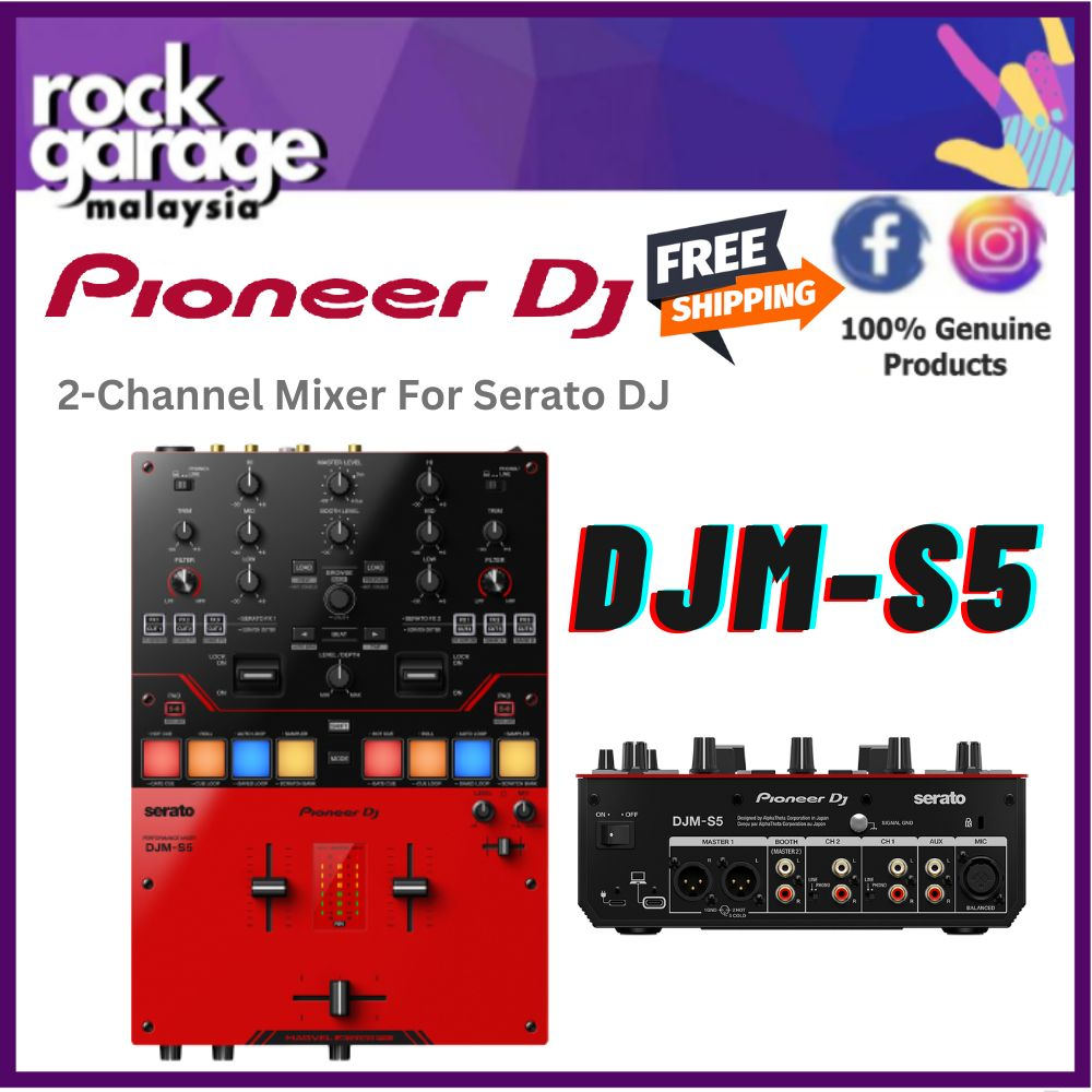 Pioneer DJ DJM-S5 2-Channel Mixer For Serato DJ ( DJM S5 / DJMS5 ...