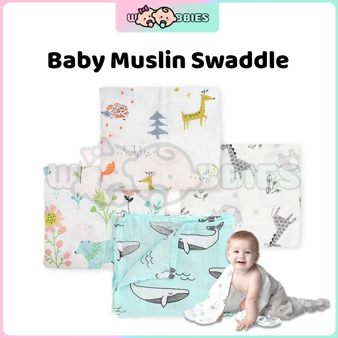 👶🏻Woobbies Newborn Infant 70X70cm Muslin Napkin Baby Soft Cloth Blanket ...