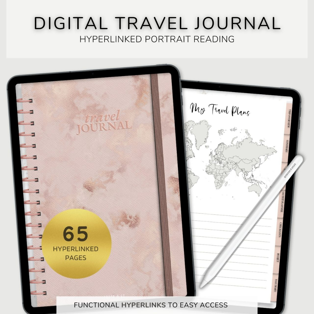 Travel Digital Planner Notebooks PDF Goodnotes Notability XODO ...