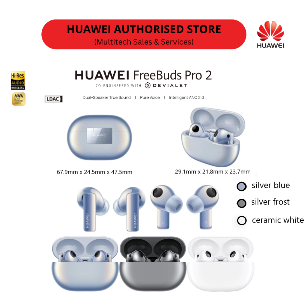 FreeBuds Pro2 Dual Speaker True Sound wireless Water And Dust Resistant Dual Device Conection ...