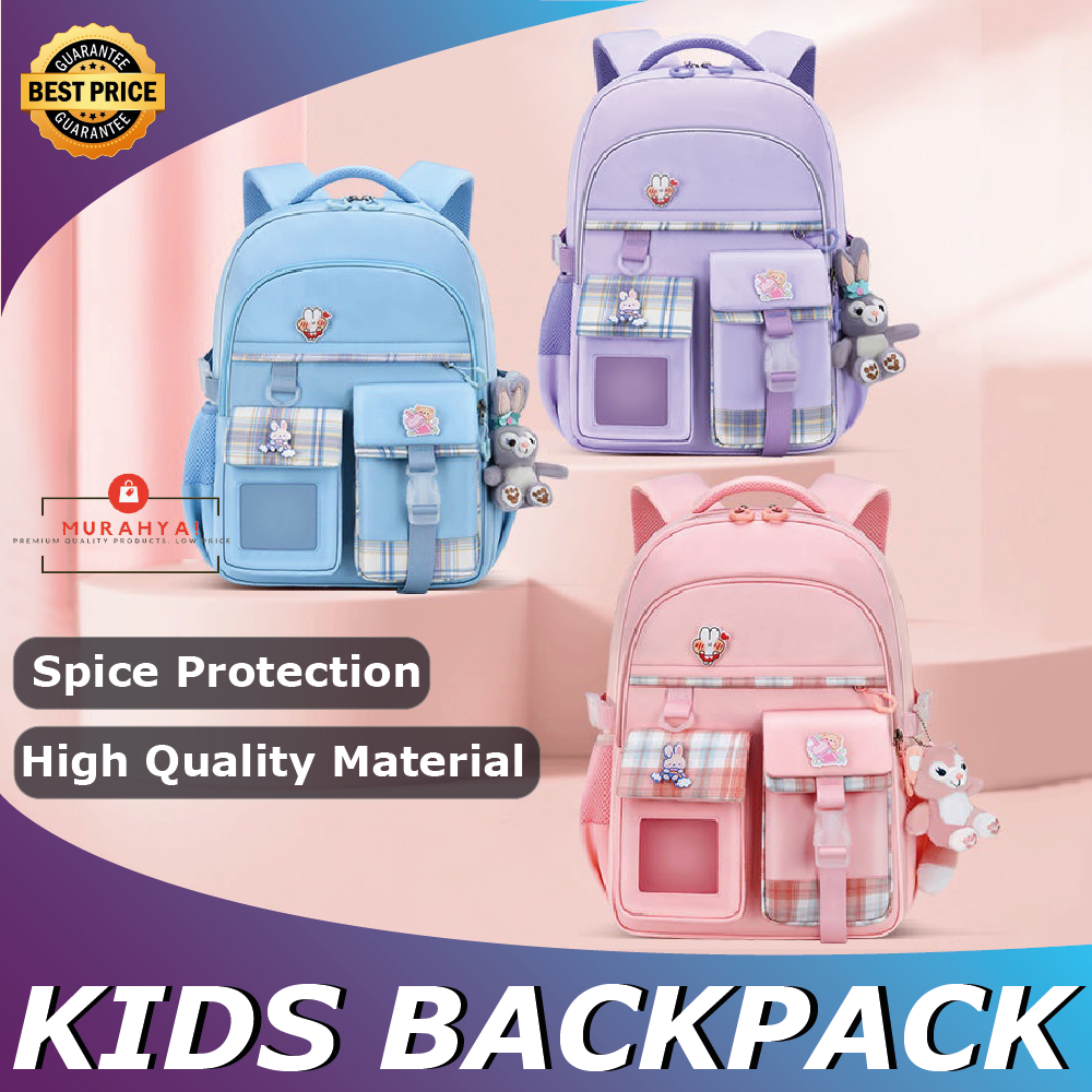 Backpack For Kids Girls Schoolbag With Stuffed Toy Cartoon Princess ...