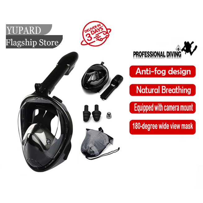 YUPARD Snorkeling full dry diving mask swimming mask With camera ...