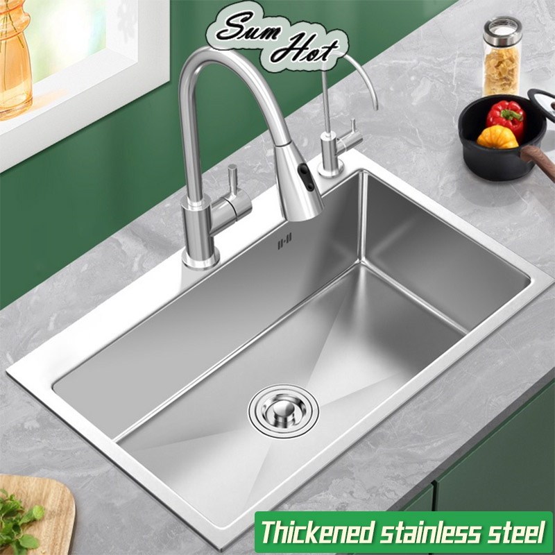 Singki Dapur Nano Sinki 304 Stainless Steel Handmade Single Bowl ...