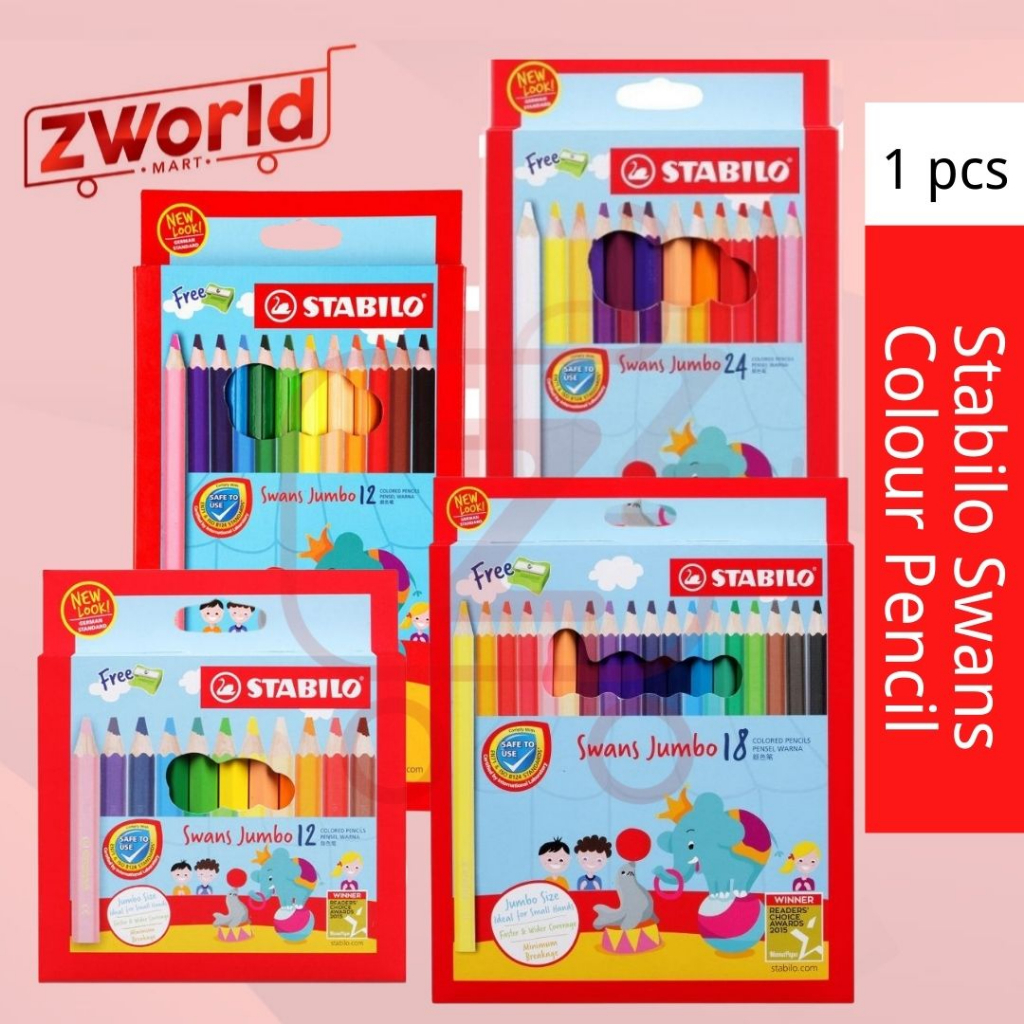 Stabilo Swans Jumbo Colour / Color Pencil Warna Stabilo 1873J / 1875J ...