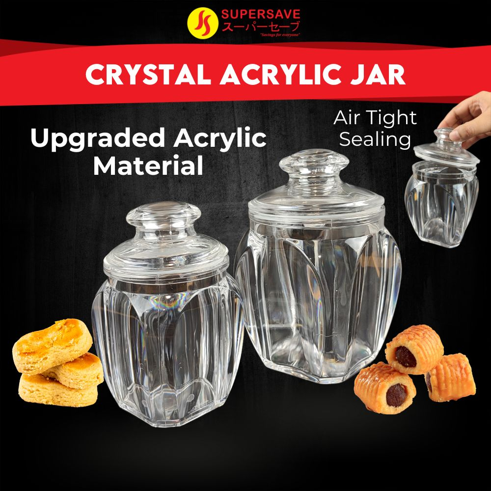 SUPERSAVE Bekas Kuih Raya Set Kedap Udara Bekas Balang Kuih Acrylic ...