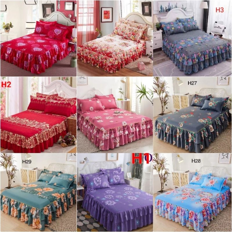 Classic High Quality 3IN1 KING QUEEN Ropol Bed Sheet Set 2xPillowcase ...