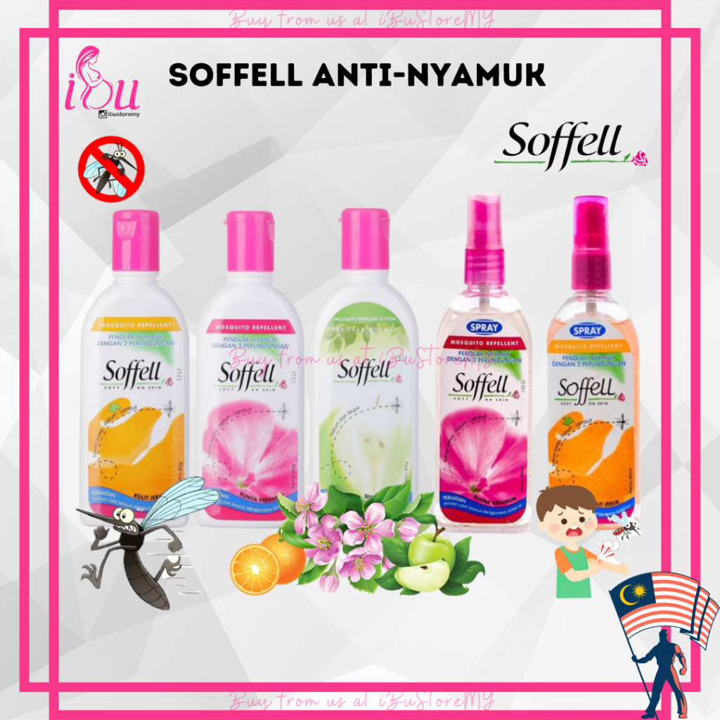 Soffell 80g Lotion Spray Anti Nyamuk Anti Mosquitoes Repellent Losyen ...