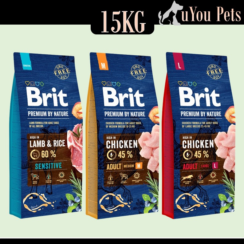 Brit Premium By Nature Dog Food 15KG ( Sensitive Lamb & Rice , Adult ...