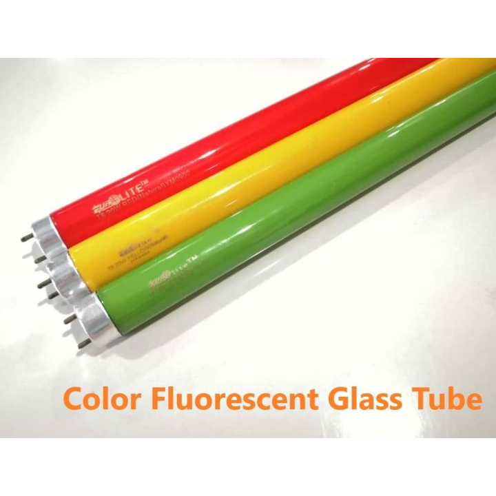 EURO LITE 4FT G13 40W T8 Color Fluorescent Glass Tube Red / Green ...