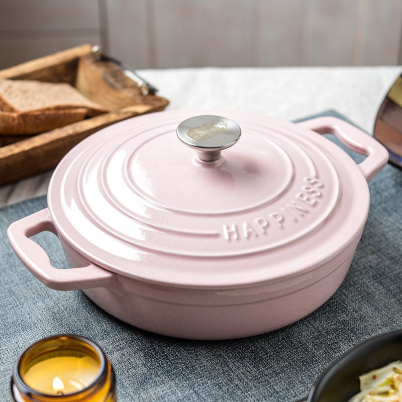 🔥Enamel cast iron pot stewing and baking pot Household multi-function ...