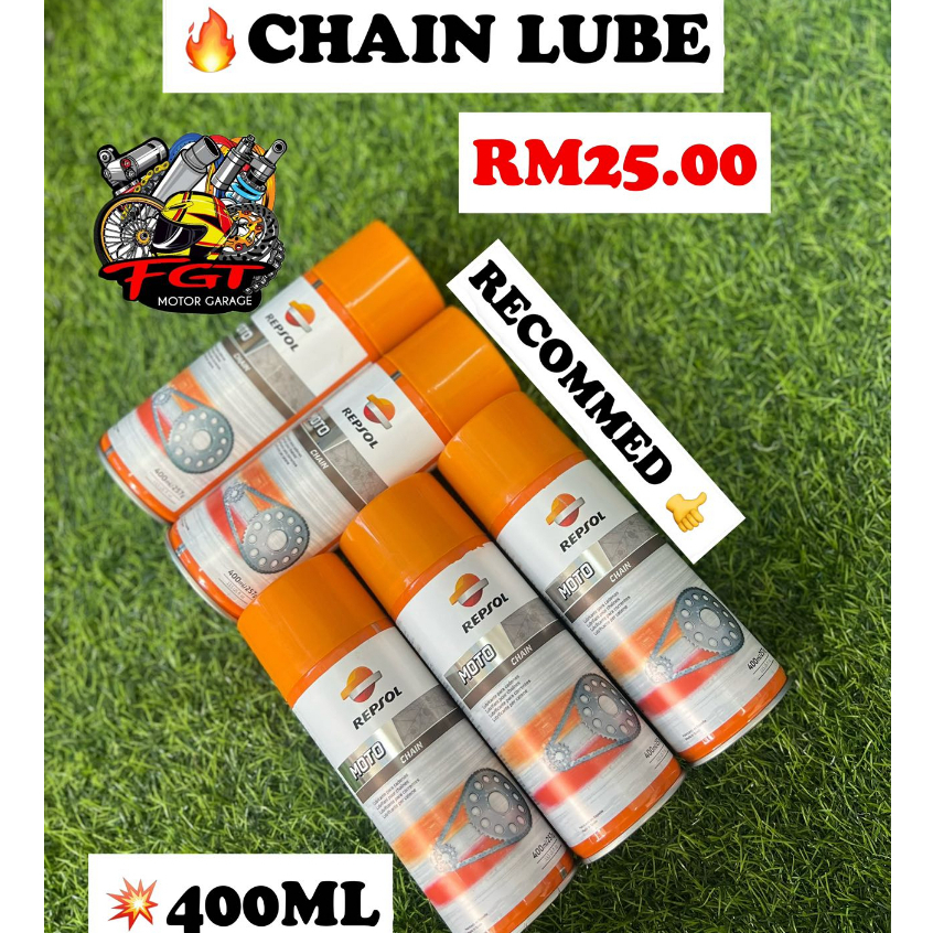 CHAIN LUBE REPSOL SPRAY RANTAI CHAIN LUBE HEAVY DUTY 400ML | Shopee ...
