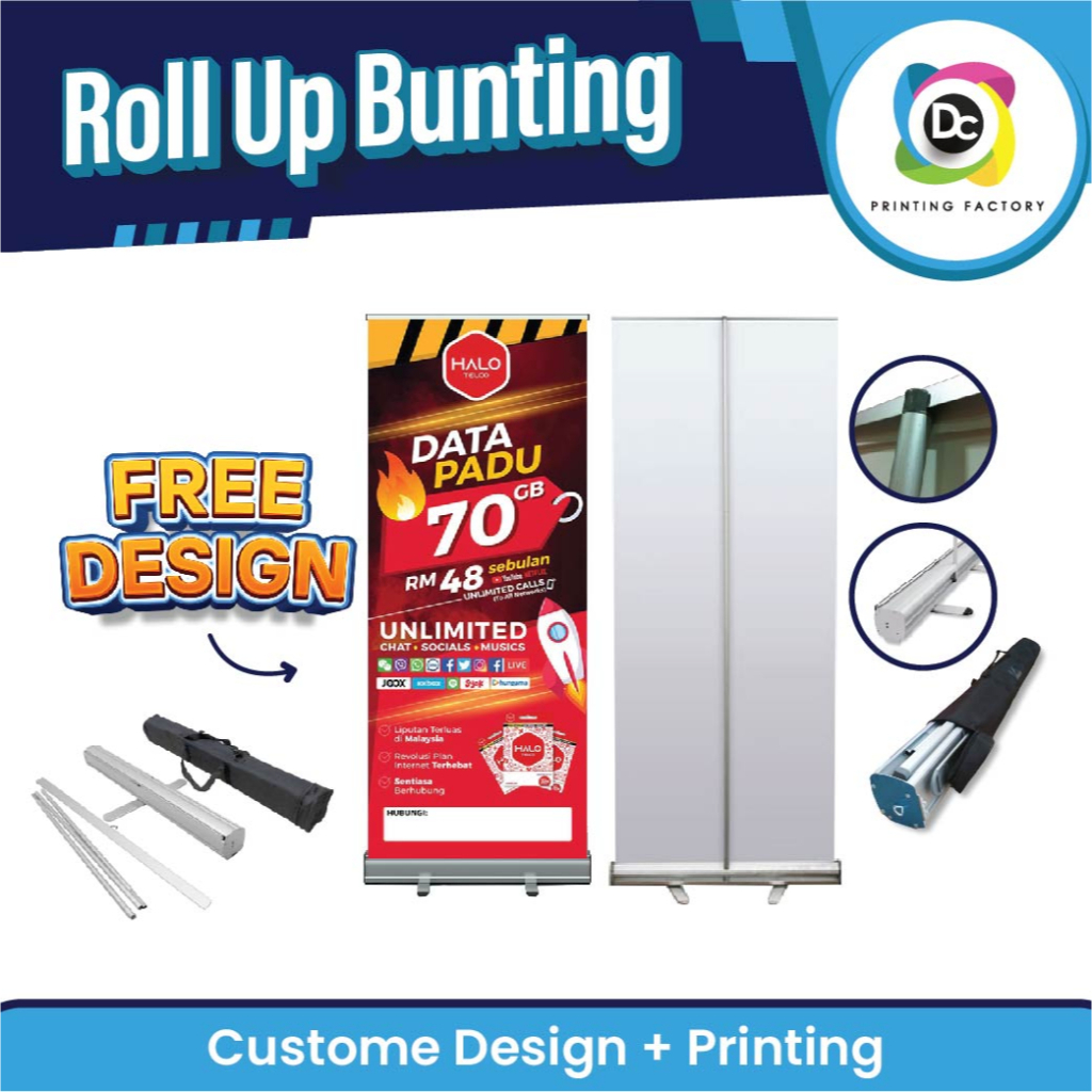 Roll Up Bunting Stand With Printing (FREE Design) | Shopee Malaysia