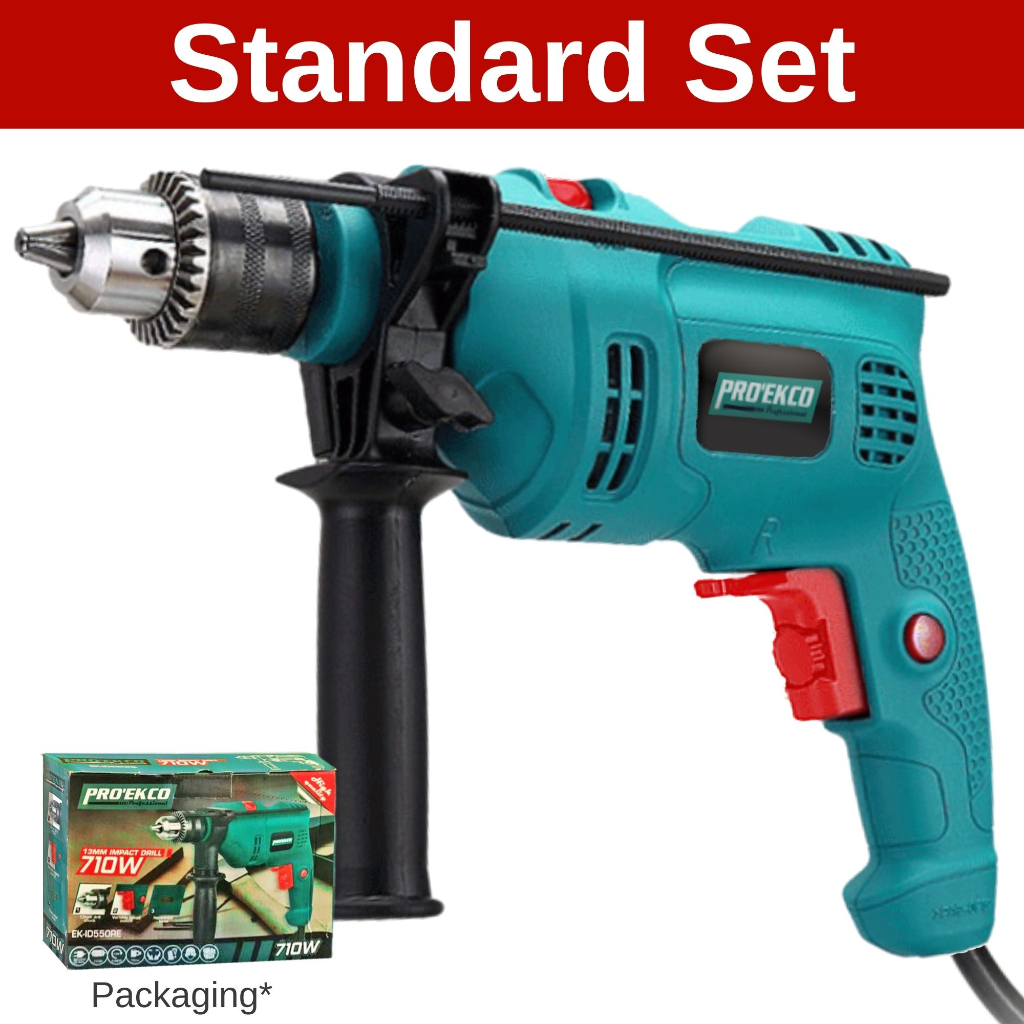 PRO' EKCO EK-ID550RE 13MM 710W Heavy Duty Hammer Drill Impact Hammer ...