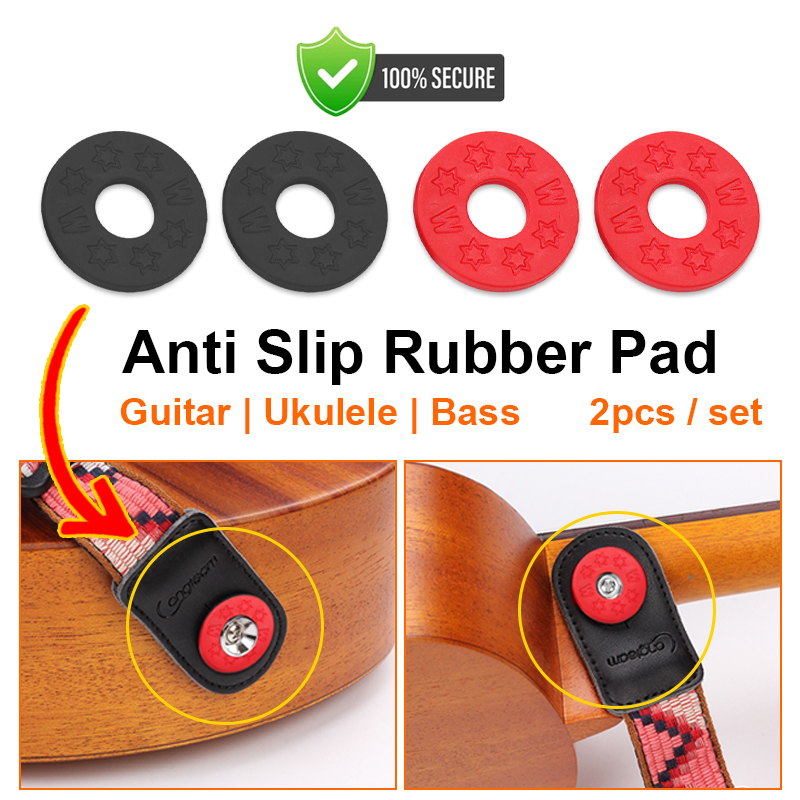 2pcs Strap Lock Rubber Pad Anti Slip Buckle for Acoustic Electric Bass ...