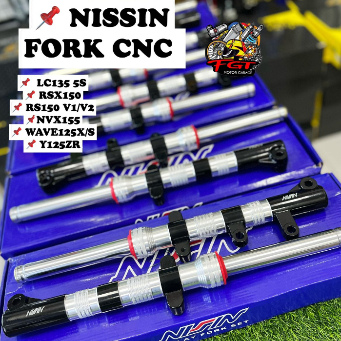 NISSIN CNC LAY FRONT FORK SET RSX150/LC135/WAVE100/SRL115-FI/Y15ZR ...