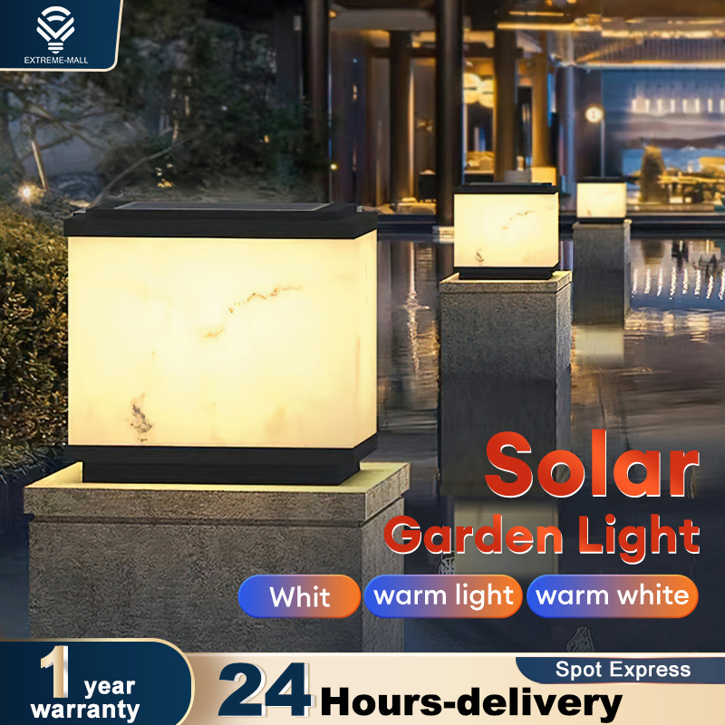 Lampu pagar solar Garden light Outdoor Waterproof LED 3-Colors Solar ...