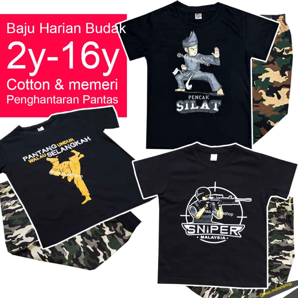 Baju Loreng Silat Baju Askar Kanak-Kanak, Lengan Panjang, Uniseks ...