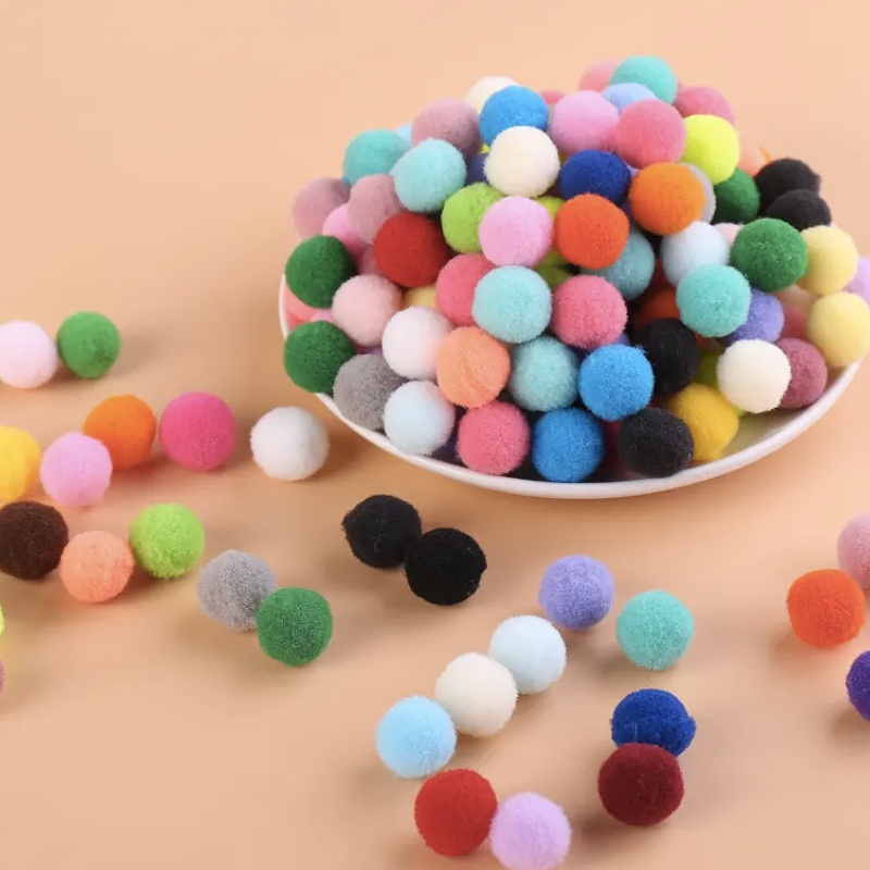 1/2/3cm Fluffy Craft PomPom Balls | Colorful Pompoms for DIY Creative ...
