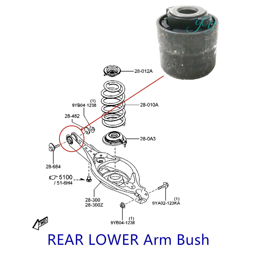(1pcs) Mazda CX-5 KE 12'- REAR Trailing Arm Upper Lower Knuckle ...